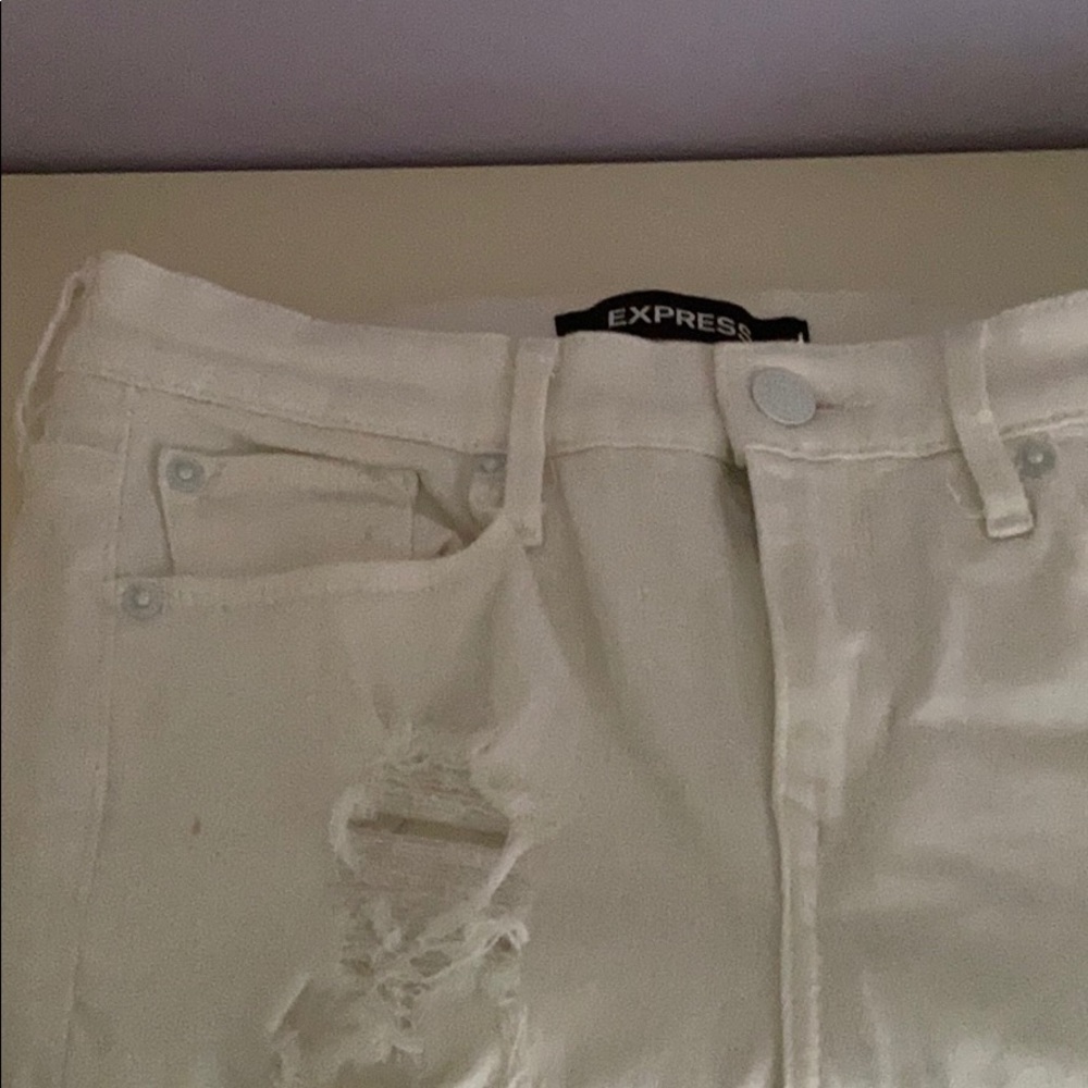 White Ripped Express Jeans - Gem